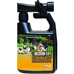 MICROBE-LIFT Outdoor Pet Odor Eliminator For Strong Odor On Turf, Patios, Deck, and Lawns - Keeps Pets From Going in Same Spot, 32oz