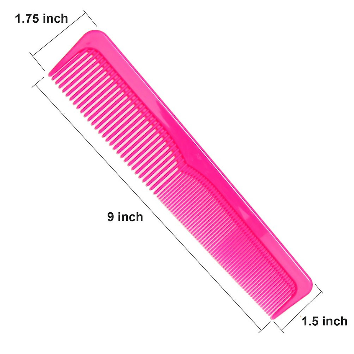 LUXXII 6 Pack - 9" Large Dressing Comb Colorful Styling Essentials Coarse/Fine Barber Comb SET