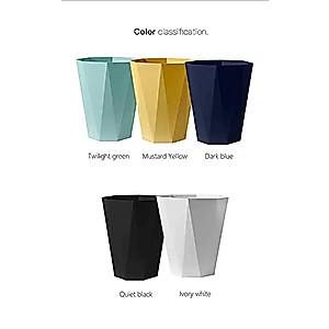 Heins Household Trash Can Plastic Commercial Waste Basket, Bedroom Storage Bucket, Garbage Bin for Bathroom Kitchen Countertop Under Sink (Mustard Yellow S)