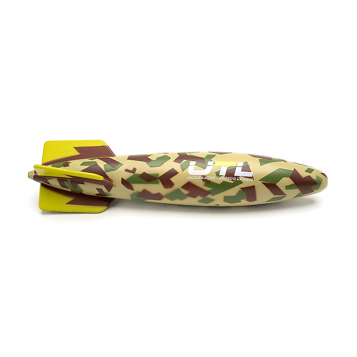 Official Underwater Torpedo League (UTL) Torpedo Glider Diving Toy Rocket Summer Camouflage Design 10 inch, Green