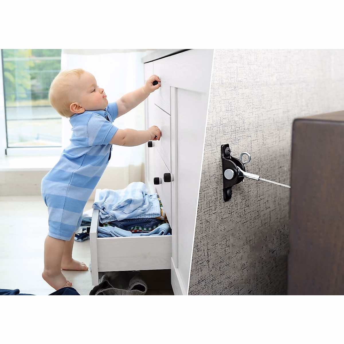 Hangman Anti-Tip Kit to Prevent Furniture Falling-Steel (TK-400-2)