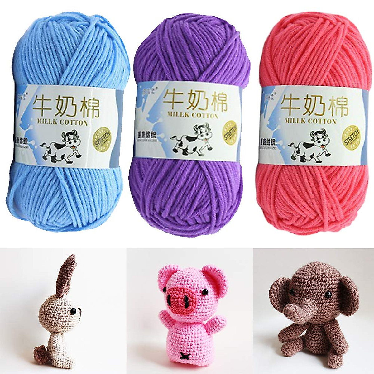 50g DIY Soft Milk Cotton Fiber for Knitting Sweater Blanket Scarf Crochet Knitting Yarn Ball