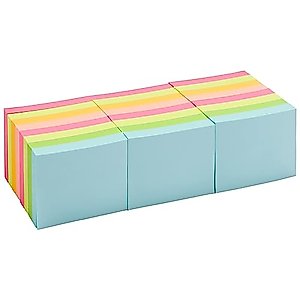 Amazon Basics Mini Sticky Notes, 1.5 x 2-Inch, Assorted Colors, 24-Pack