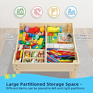 OOOK 3 in1 Toddler Table and Chair Set, Kids Table and Chairs Ages 3-7 with Versatile Tabletop and Storage Drawer, Kids Sensory Table for Home, Nursery and Playroom. Premium Gift for Boys and Girls.