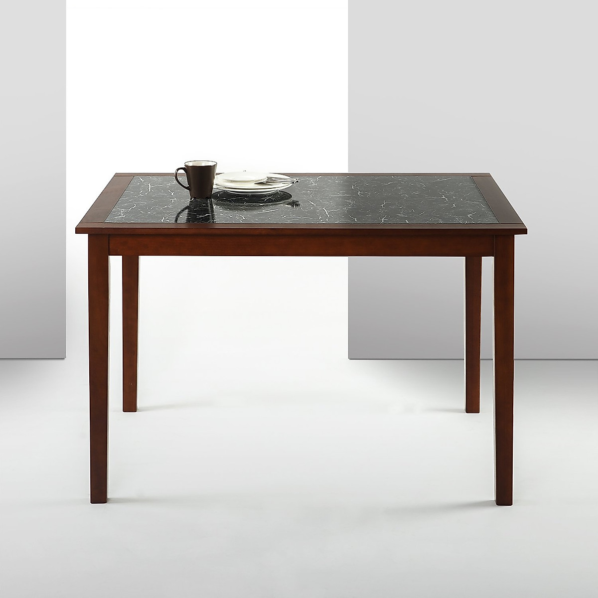 ZINUS Faux Marble and Wood Dining Table, Table Only