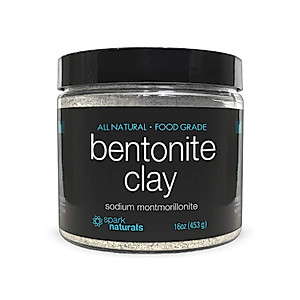 Spark Naturals Sodium Bentonite Clay 1 LB - 100% Organic and Food Grade Detoxifying Clay - All-Natural Face Cleanser and Armpit Detox | Bentonite Clay, Indian Healing Clay