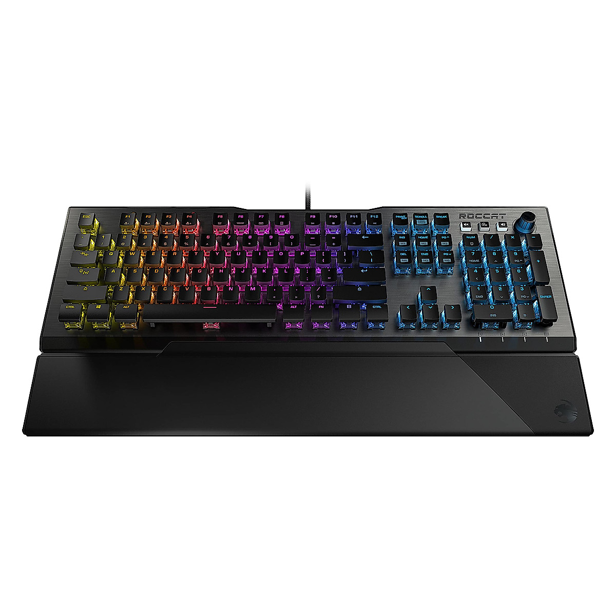 ROCCAT Vulcan 120 AIMO Mechanical PC Gaming Keyboard Tactile Titan Switch, Full Size with Per Key AIMO RGB Lighting, Anodized Aluminum Top Plate and Detachable Palm/Wrist Rest, Gunmetal Gray/Black