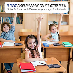 Kanayu 50 Pcs Calculators for Kids Bulk Classroom Supplies Operation Christmas Basic Pocket Calculator Black Mini Small Student with Flip Cover 8 Digit Display Key Ring Portable Back to School Gift