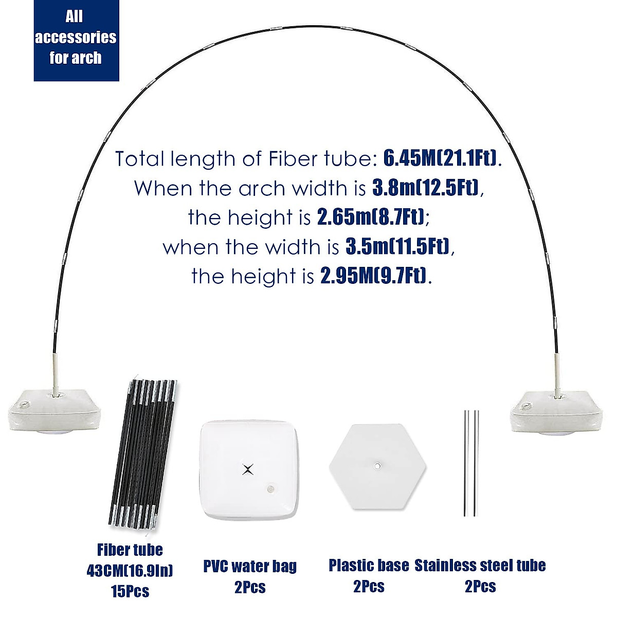 Large Balloon Arch kit with Heavy Base,Great BirthdayChristmasNew Years Eve Party Decorations/Supplies,Used to make a 8.5FT Tall &12.5Ft Wide(adjustable) Balloon Garland