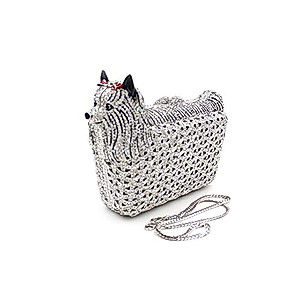 Puppy Evening Bag Luxury Diamond Crystal Clutch Bling Dazzling Purse Party Date Handbag Special Wallet