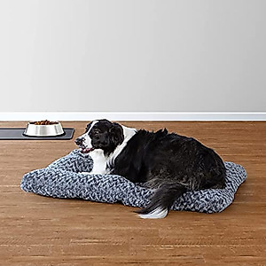 Amazon Basics Plush Pet Bed and Dog Crate Pad, Large, 40 x 27 x 3.5 Inches, Gray Swirl