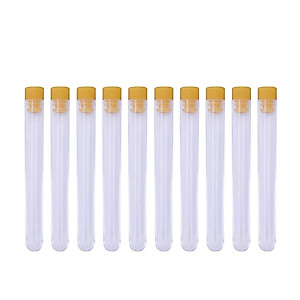 10pcs Transparent Cross-Stitch Needle Tube Sewing Needle Dispenser Organizer Plastic Storage Bottle with Colored Cap Needle case,Sewing Needle Holder(65#)