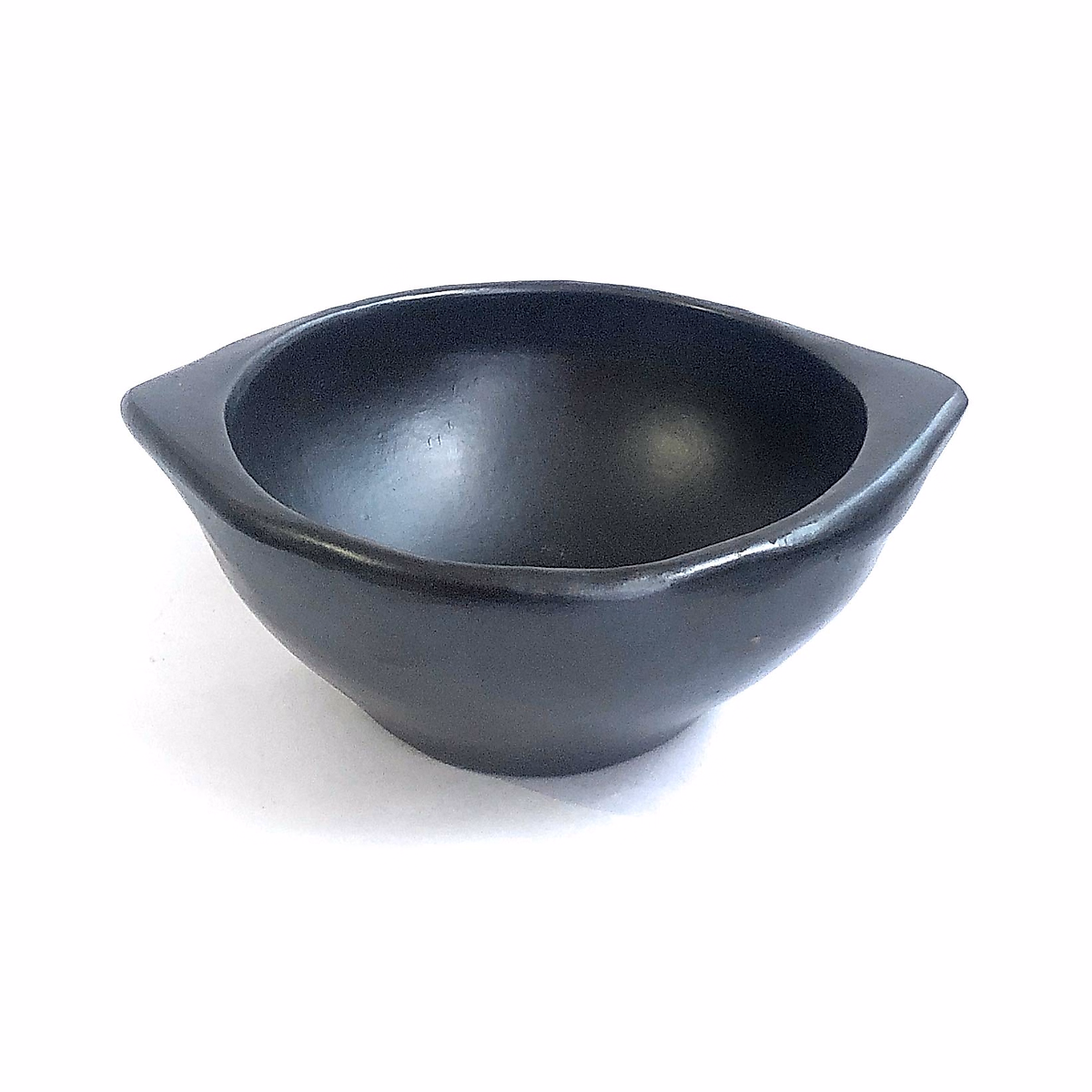 Black Clay Dinner Bowl 6.5 Inches 18 Onz for Salad/Soup/Fruit/Pasta Toxin and Contaminant Free for Home or Restaurant Vegan Pottery