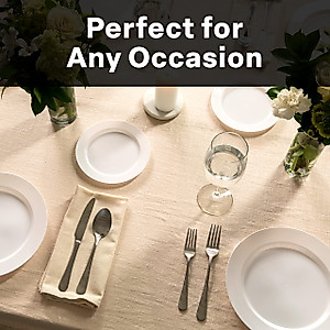 Aya's Cutlery Kingdom White Disposable Plates - Heavy Duty Plastic Plates for Party, Events, and Holidays - 30 Dinner Plates and 30 Salad Plates - Durable Square Plastic Dinnerware Set - Pack of 60