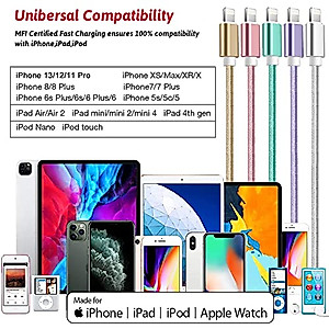 iPhone Charger,Apple MFi Certified 5 Pack iPhone Charger Cable iPhone Cord Nylon Braided Compatible with iPhone 13 Pro/13/12/11 Pro/11/XS MAX/XR/8/7/6s…