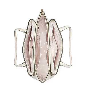 Kate Spade Monet Large Leather Triple Compartment Tote Shoulder Bag Purse Handbag (Light Sand)