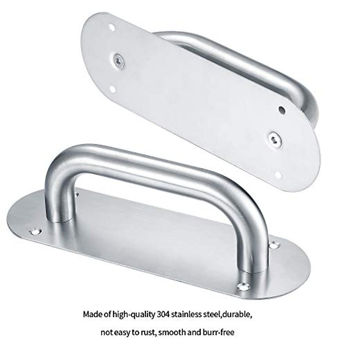 2 Pcs Stainless Steel Push Pull Door Handles, Barn Door Pull Push Sliding Door Handles with Back Plates for Kitchen Wardrobe Cupboard Cabinet Closet Shed Gate Door Handles - 200x65mm/7.9x2.6inch