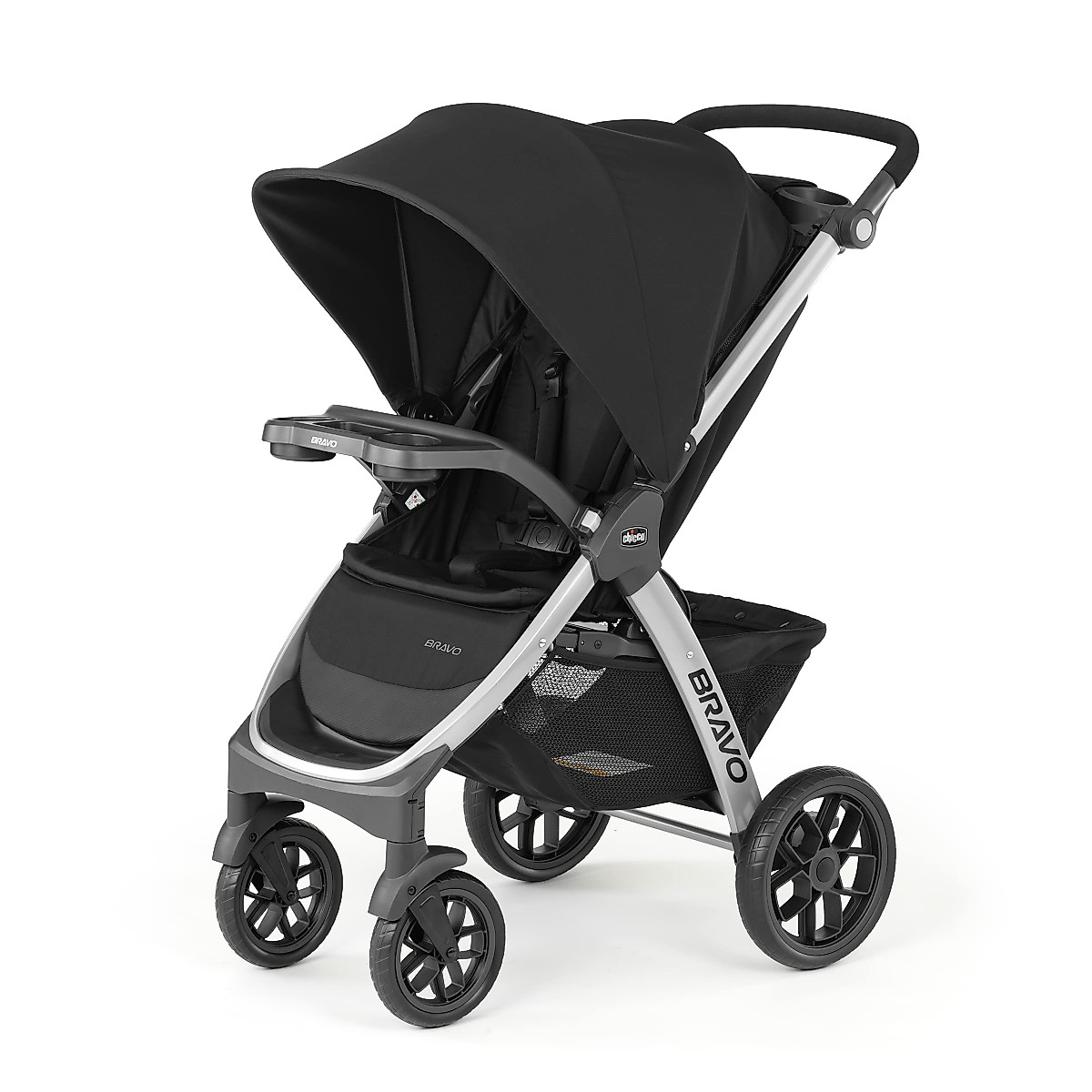 Chicco Bravo Quick-Fold Stroller - Black | Black & Fit2 Infant & -Toddler Car Seat - Venture | Grey