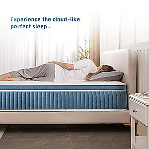 Rimensy Full Mattress, 10 Inch Hybrid Mattress in a Box, Gel Memory Foam, Individually Wrapped Pocket Coils Innerspring Mattress, Support & Pressure Relief, Medium Firm Feel, 54"*75"*10"