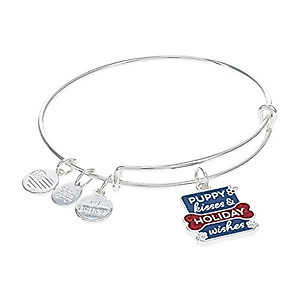Alex and Ani Puppy Kisses and Holiday Wishes Bracelet Blue One Size