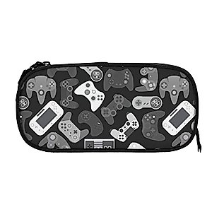 Gesey-R4T Video Game Weapon Controller Black White Pattern Pen Pencil Case Bag Big Capacity Multifunction Storage Pouch Organizer with Zipper Office University for Girls Boy
