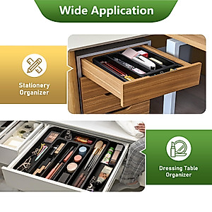 Gelply 1 PC Silverware Drawer Organizer, Expandable 7 Compartment Utensil Tray for Kitchen Drawers, Large Adjustable Flatware Organizer, Kitchen Organization for Forks Spoons Knives Storage - Black