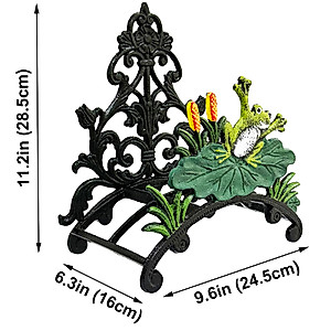 Wall Mounted Garden Hose Holder - Heavy Duty Cast Iron Water Hose Holder for Indoor Outdoor, Garden & Yard Decoration Water Pipe Hanger, Metal Sturdy Hose Rack Reel Storage Butler (Frog)
