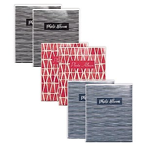 Better Office Products 36 Photo Mini Photo Album, 4 x 6 Inch, Pack of 6, Flexible Cover with Removable Decorative Inserts, Clear View Front Cover, 6 Pack