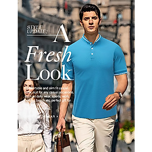 Men's Fashion Polo Shirts Classic Fit Polo Shirt Short-Sleeve Polo Office Polo Shirt 3-Button unique polo half sleeve slim fit form fitting Casual Stylish Clothes Cloths ropa de hombre de moda 2023