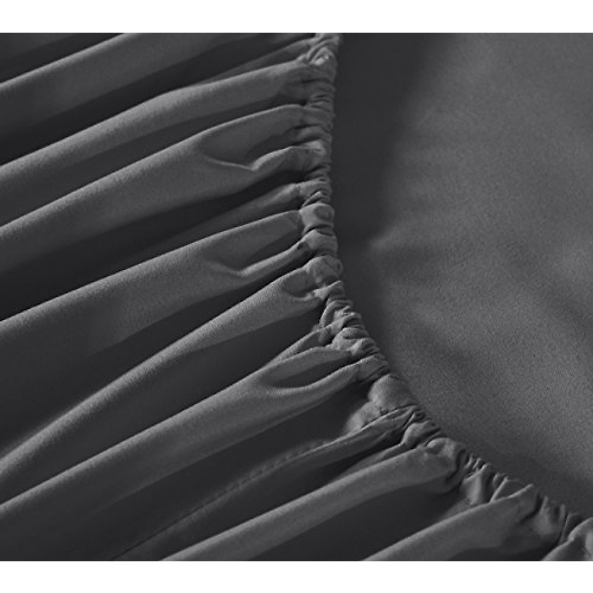 NHNHN Fitted Sheet-Deep Pockets-Soft Microfiber-Easy Care-Shrinkage and Fade Resistant-Fitted Sheets King Size for Girl Woman Teens Kids-Only 1 Fitted Sheet (King,Dark Grey)