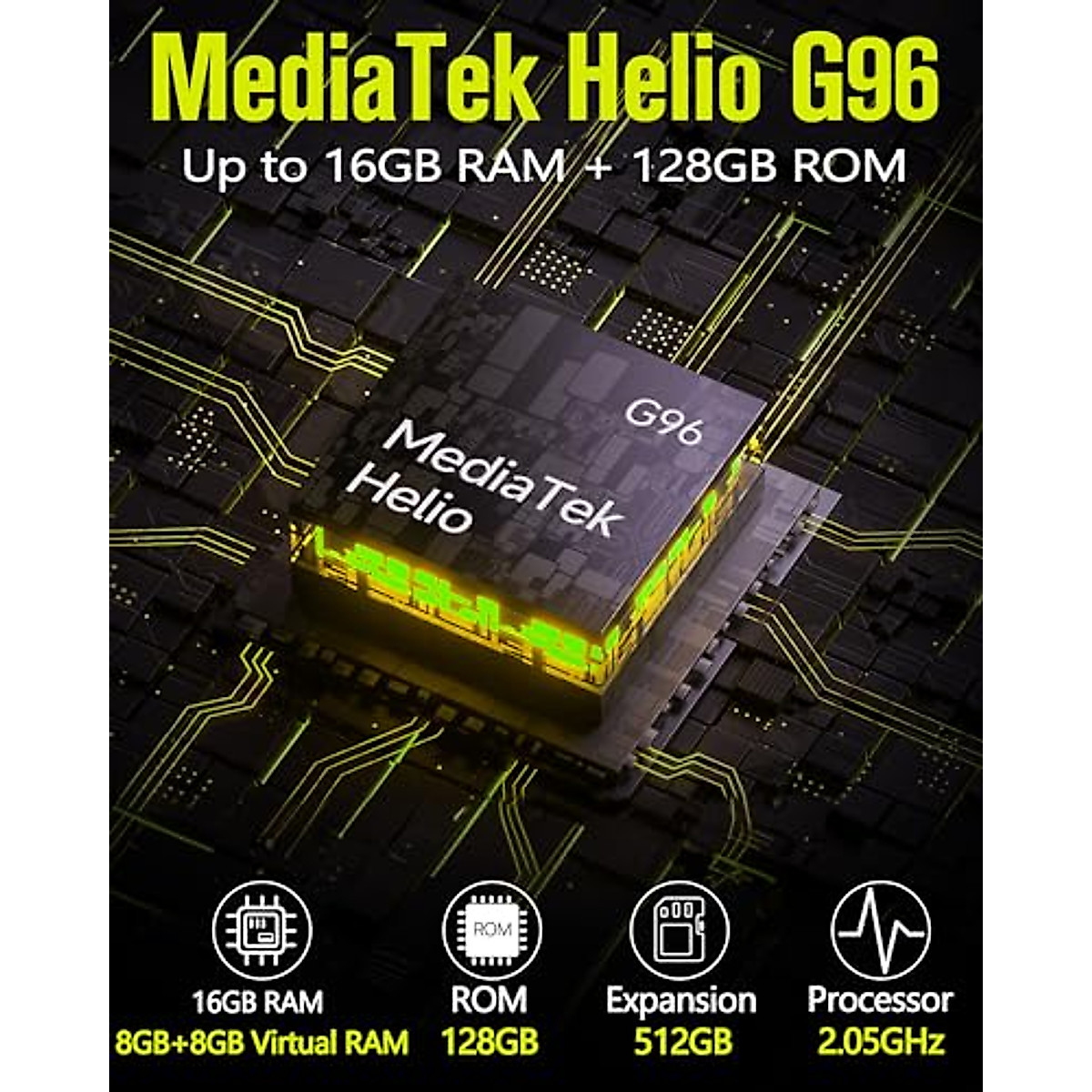 Ulefone Armor 22 Rugged Cell Phone Android 14, Up to 16+128GB, 64MP Night Vision Camera, 64MP Wide-Angle Camera, 6600mAh, 120Hz Display, NFC/GPS, 4G LTE Smartphone Unlocked (Black)