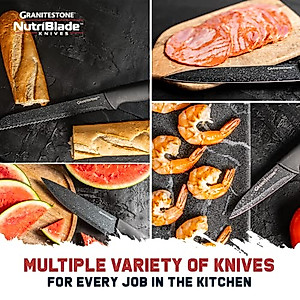 Granitestone Nutriblade 12-Piece Santoku Knives, High Grade Professional Chef Kitchen Knives with Easy-Grip Handles, Stainless Steel Rust-proof blades – Dishwasher-safe As Seen On TV