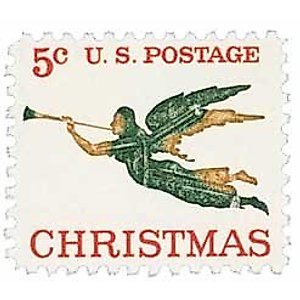 #1276 - 1965 5c Christmas Angel Postage Stamp Numbered Plate Block (4) by US Postal Service