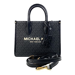 Michael Kors Mirella Small Tote Crossbody Bag in Black Signature