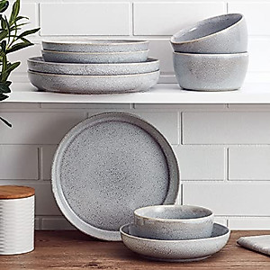 Mikasa Huxley 9 Piece Dinnerware Bowl Set, Service for 3, Grey