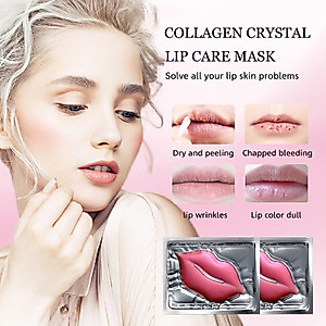 NIYET 30 pieces of Moisturizing Collagen Crystal Lip Mask - Anti-Ageing & Anti Chapped, Reduce lip Wrinkles, Fade Lip Color, Make Skin Smooth And Firm Collagen Lip Pieces (Pink)