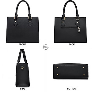 CHICAROUSAL Crossbody Purses and Handbags for Women PU Leather Tote Top Handle Satchel Shoulder Bags (1 LiZ Black)