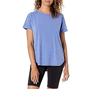 Amazon Essentials Women's Studio Relaxed-Fit Lightweight Crewneck T-Shirt (Available in Plus Size), Bright Blue Heather, XX-Large