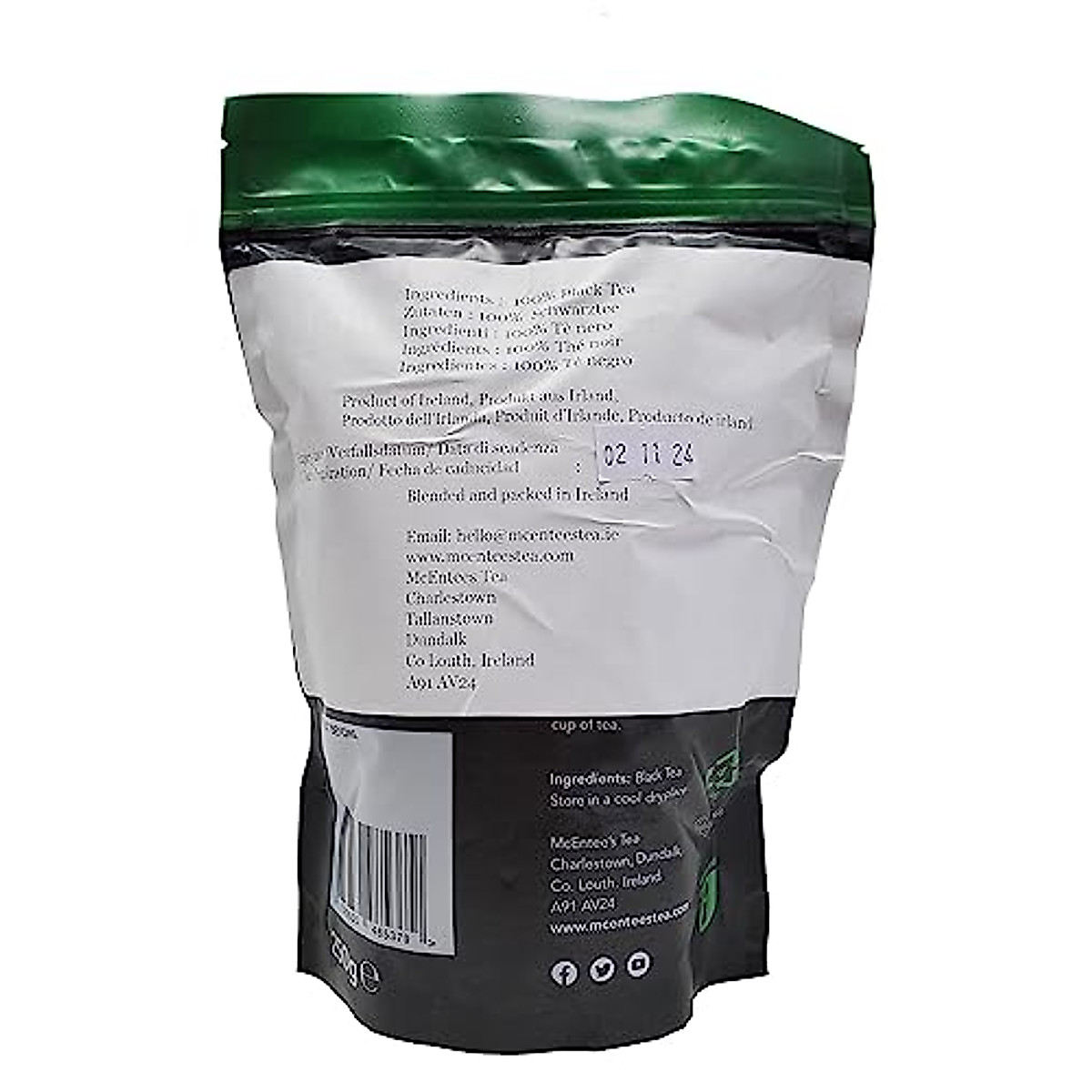 McEntee's Irish Breakfast Tea 250g / 8.81 oz Bag – BLENDED IN IRELAND - STRONG & CITRUSY - Traditional Irish Blend of Ceylon and Assam Loose Tea’s. IRELAND’S FAVOURITE