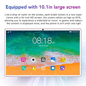 TOPINCN 10.1 Inch Tablet, Tablet PC 10.1 Inch 1960x1080 for Office (US Plug)