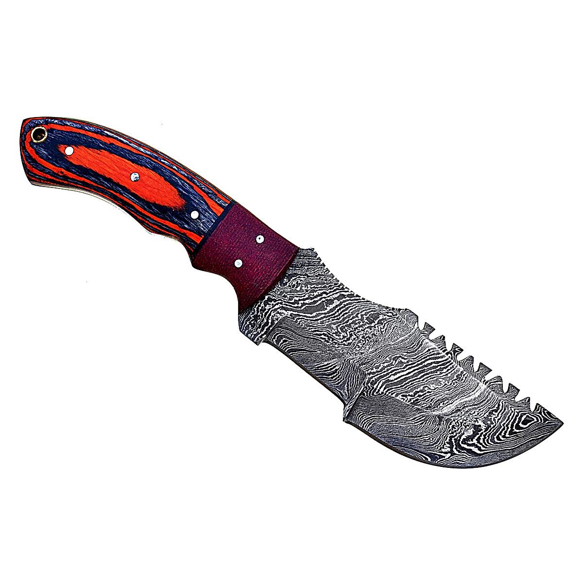 Smart & Sharp Custom Handmade Damascus Steel Hunting Knife/Tracker Knife SS-17332 (Black and Orange)