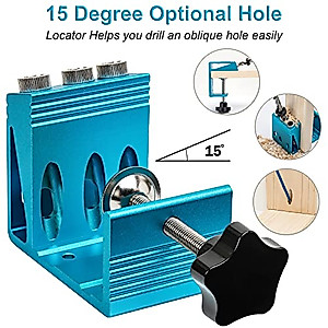 Pocket Hole Jig Kit with 3 Drill Hole Dowel Drill Joinery Screw Kit Wood Woodwork Guides Joint Angle Tool All-In-One Drill Hole System Set -Upgrade Version