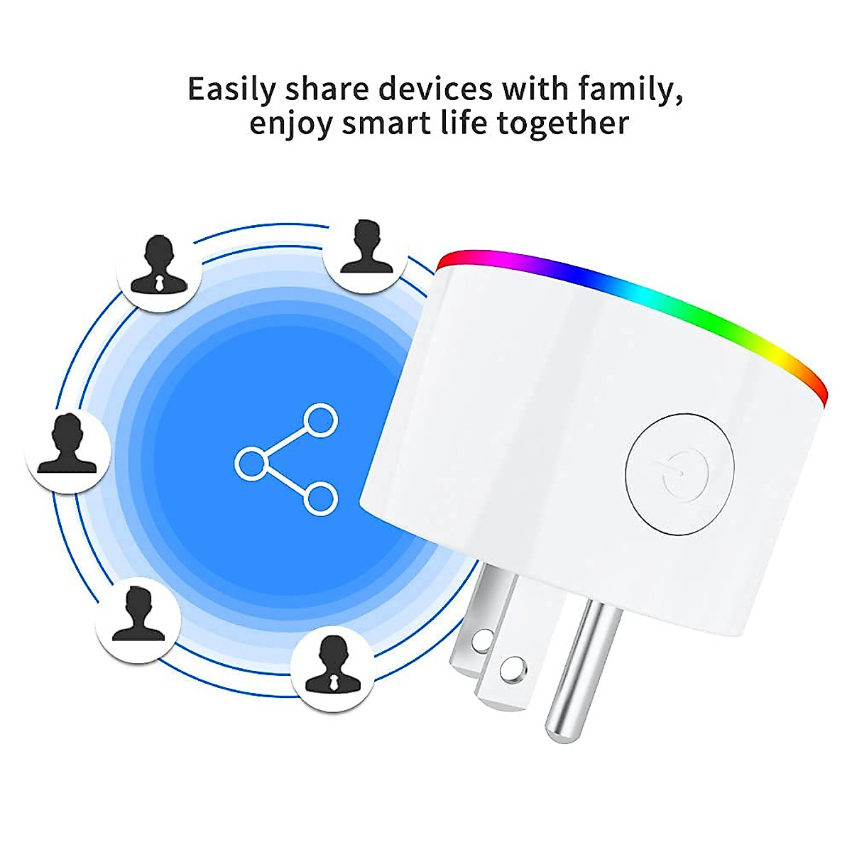 WiFi Smart Plug with Socket tuya Smart Life app Remote Control Outlet Compatible with Alexa and Google Home dimmable RGB LED Night Light