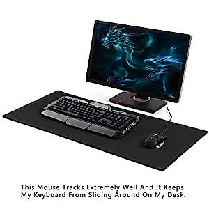 KINPLE Large Gaming Mouse Pad, Extended Soft Keyboard Mat Desk Pad Mousepad for PC Laptop Study Computer Gamer (90x40 j-001)