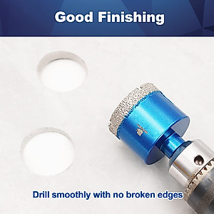 Dry Diamond Core Drill Bit - BRSCHNITT 2pcs/Pack 1 Inch (25mm) Diamond Hole Saw Core Drill Bit with Triangle Shank for Porcelain Tile Ceramic Stone Granite Marble