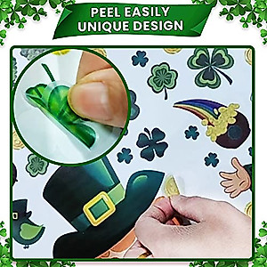 151PCS Happy St. Patrick's Day Window Clings Decorations,St. Patrick's Decal Window Sticker for Glass Decor,Gnome Leprechaun Footprints Holiday Party Door Decorations