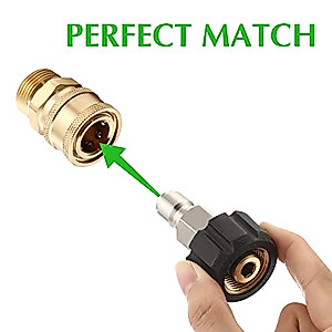 Shimeyao 8 Pieces Pressure Washer Adapter Set, Pressure Washer Quick Connect Fittings, M22 to 3/8 inch Quick Connect, Pressure Washer Hose Adapter for Pressure Garden Washer Hoses, 5000 Psi