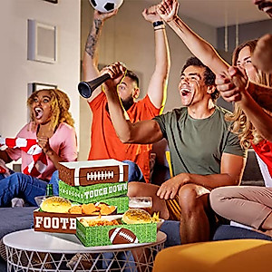 50 Pieces Paper Food Trays with Football Style Disposable Movie Night Snack Boxes Bowls Movie Theater Drink Popcorn Nacho Holder Food Serving Boats for Kids Movie Night Supplies Birthday Party