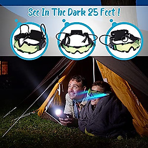 AGM Kids Night Vision Goggles, Adjustable Spy Gear Night Mission Goggles with Flip-Out Lights Green Lens