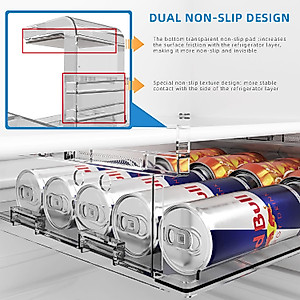 KOUPA Hanging Soda Can Dispenser for Refrigerator, Automatic Rolling Drink Organizer Holder for Fridge, Foldable Bottle Organizer Storage for Various Beverage Vegetables Fruits